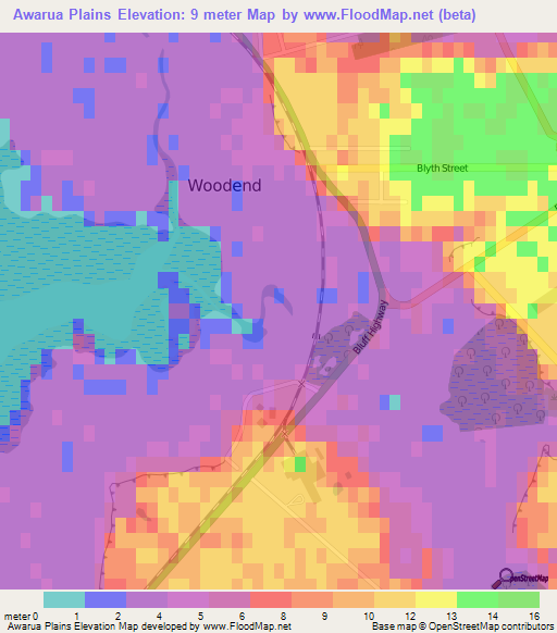 Elevation of Awarua Plains,New Zealand Elevation Map, Topography, Contour