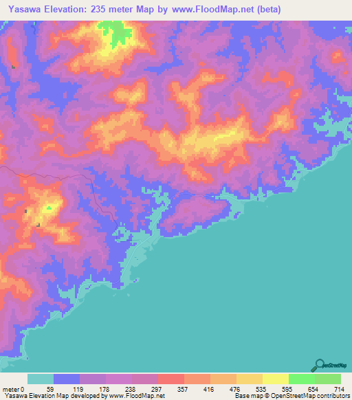 Elevation of Yasawa,Fiji Elevation Map, Topography, Contour
