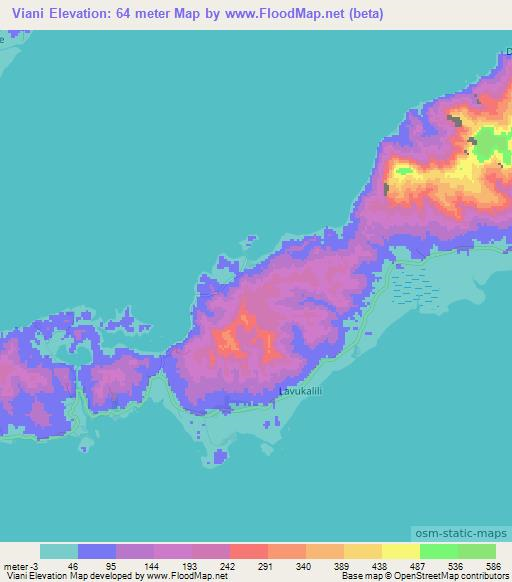 Elevation of Viani,Fiji Elevation Map, Topography, Contour