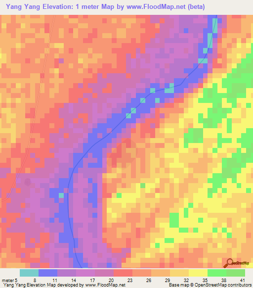 Elevation of Yang Yang,Senegal Elevation Map, Topography, Contour