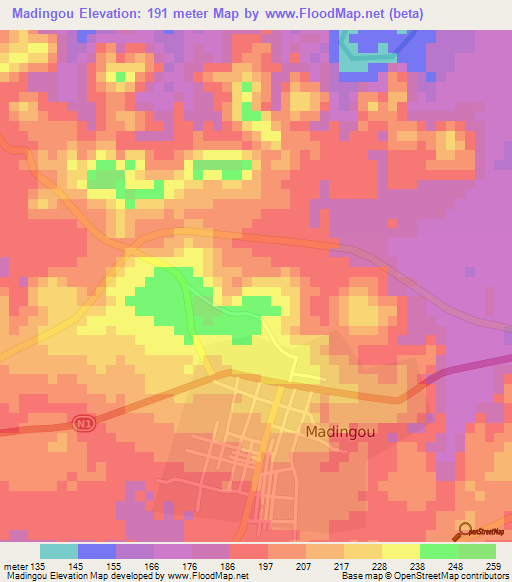 Elevation of Madingou,Congo (Brazzaville) Elevation Map, Topography ...
