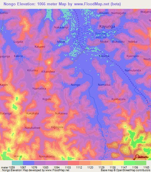 Elevation of Nongo,Uganda Elevation Map, Topography, Contour