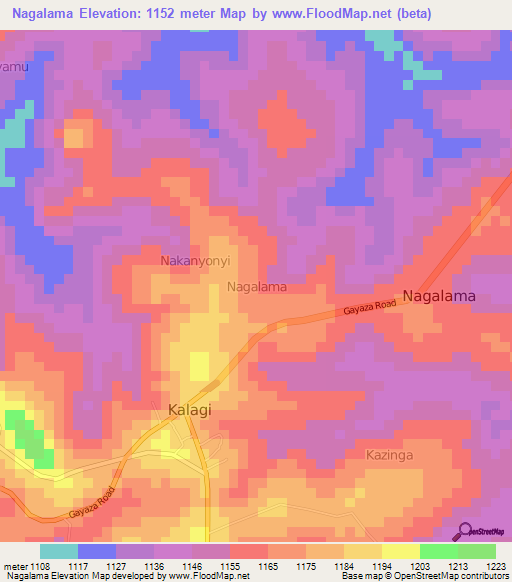 Elevation of Nagalama,Uganda Elevation Map, Topography, Contour