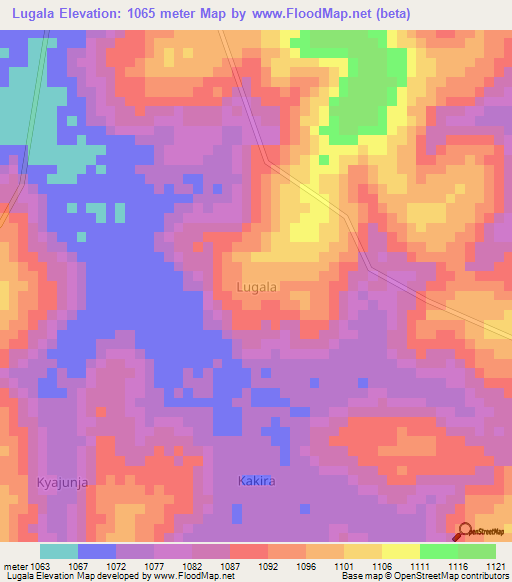 Elevation of Lugala,Uganda Elevation Map, Topography, Contour