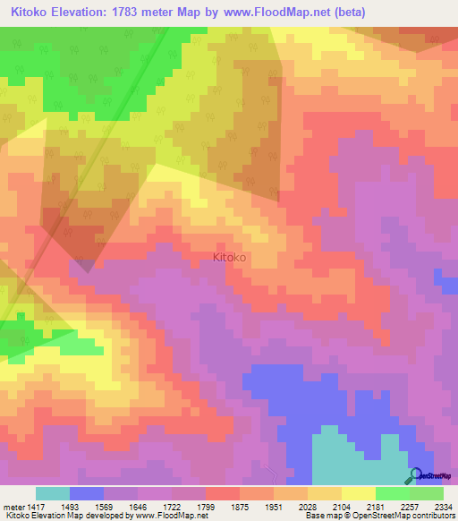 Elevation of Kitoko,Uganda Elevation Map, Topography, Contour