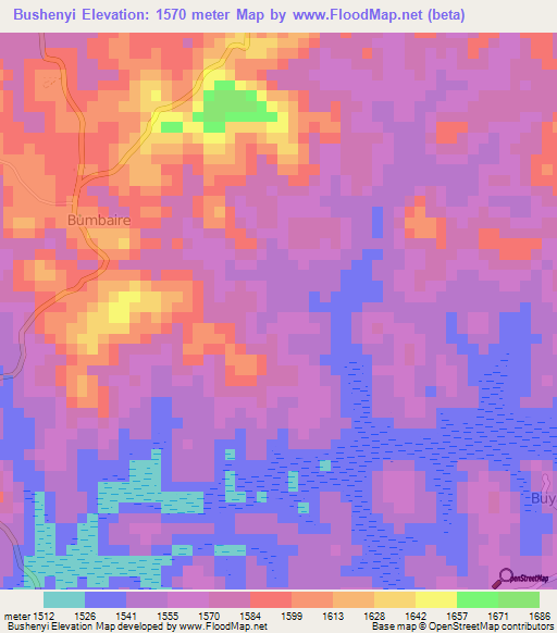 Elevation of Bushenyi,Uganda Elevation Map, Topography, Contour