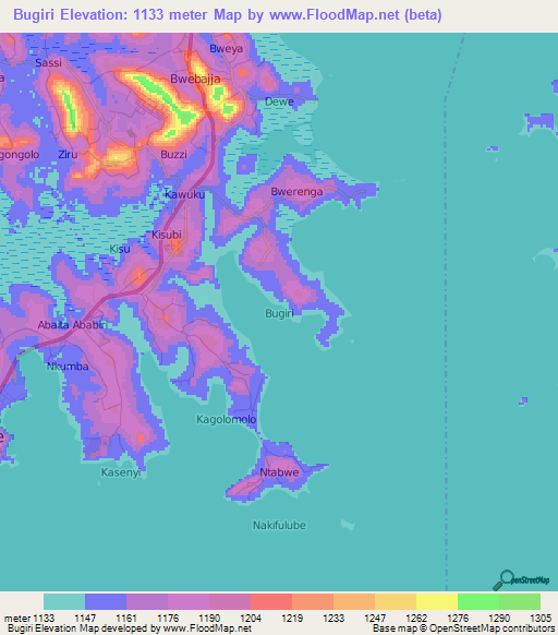 Elevation of Bugiri,Uganda Elevation Map, Topography, Contour
