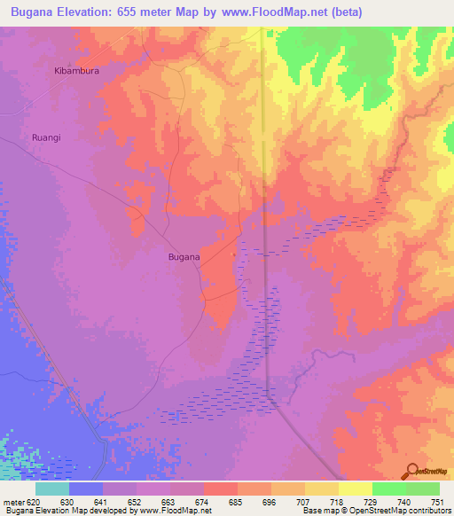 Elevation of Bugana,Uganda Elevation Map, Topography, Contour