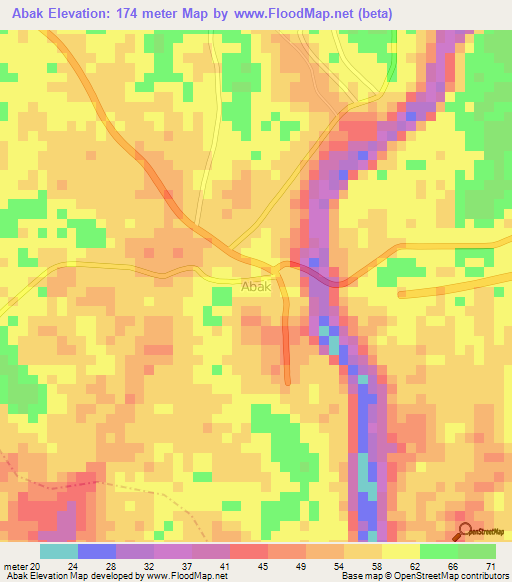 Elevation of Abak,Nigeria Elevation Map, Topography, Contour