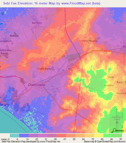 Elevation of Sebi Fas,Senegal Elevation Map, Topography, Contour