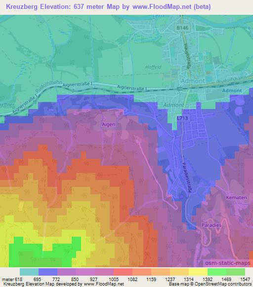 Elevation of Kreuzberg,Austria Elevation Map, Topography, Contour