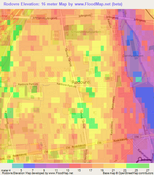 Elevation of Rodovre,Denmark Elevation Map, Topography, Contour