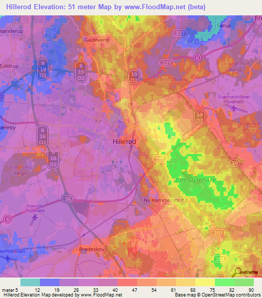 Elevation of Hillerod,Denmark Elevation Map, Topography, Contour