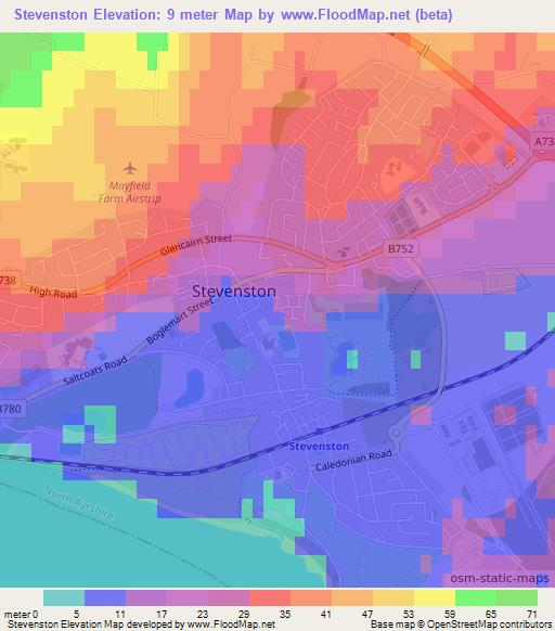 Elevation of Stevenston,UK Elevation Map, Topography, Contour