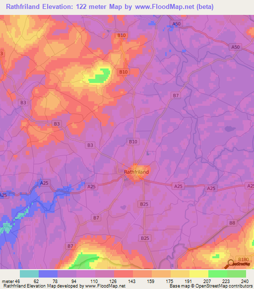 Elevation of Rathfriland,UK Elevation Map, Topography, Contour
