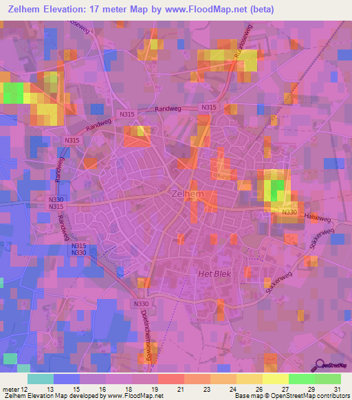 Elevation of Zelhem,Netherlands Elevation Map, Topography, Contour