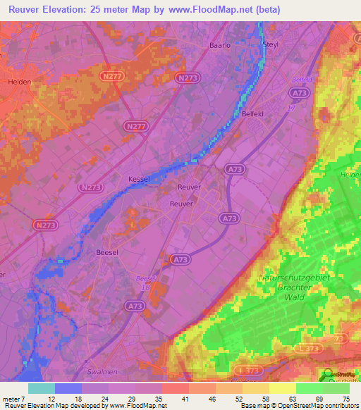 Elevation of Reuver,Netherlands Elevation Map, Topography, Contour
