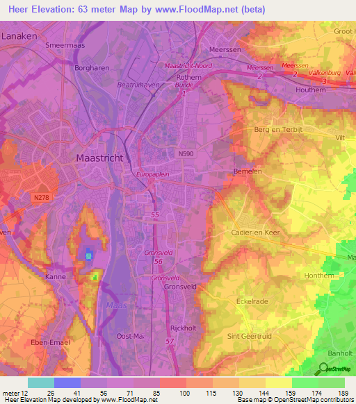 Elevation of Heer,Netherlands Elevation Map, Topography, Contour