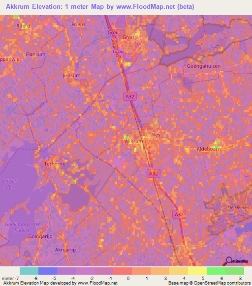 Elevation of Akkrum,Netherlands Elevation Map, Topography, Contour