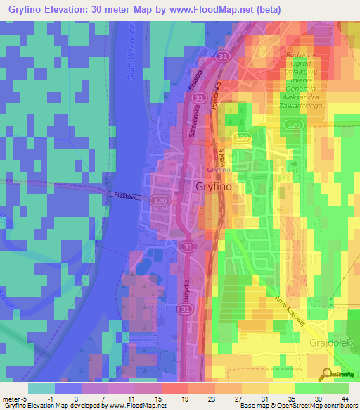 Elevation of Gryfino,Poland Elevation Map, Topography, Contour
