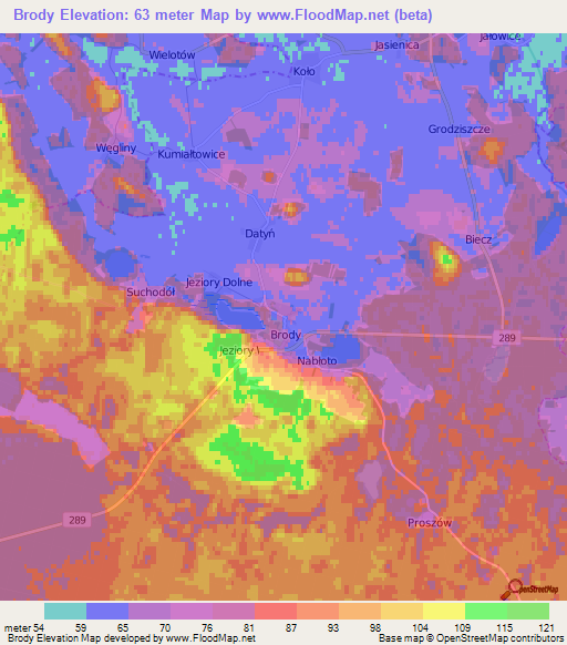 Elevation of Brody,Poland Elevation Map, Topography, Contour