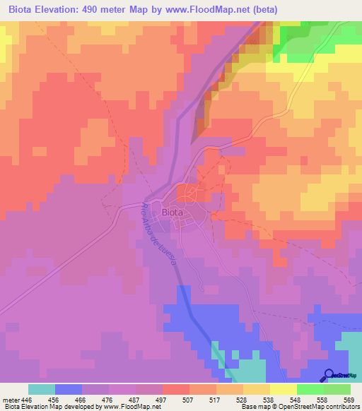 Elevation of Biota,Spain Elevation Map, Topography, Contour
