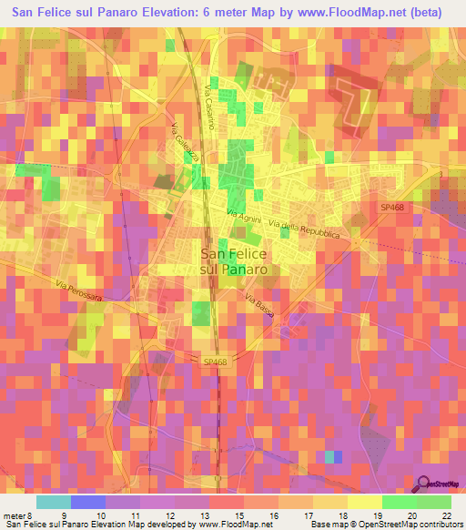 Elevation of San Felice sul Panaro,Italy Elevation Map, Topography, Contour