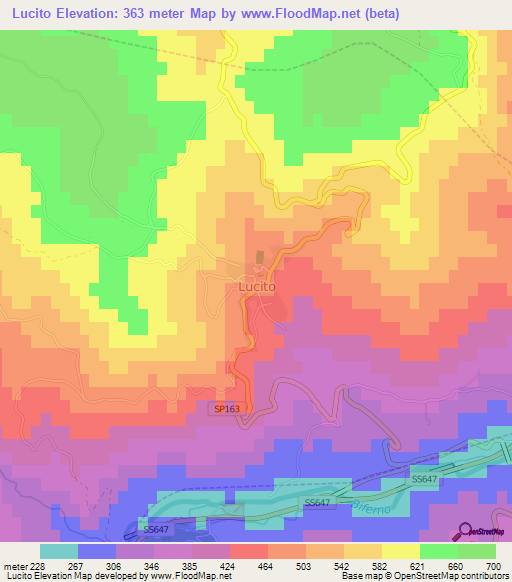 Elevation of Lucito,Italy Elevation Map, Topography, Contour
