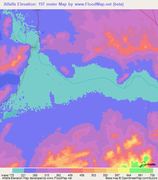 Elevation of Alfalfa,South Africa Elevation Map, Topography, Contour