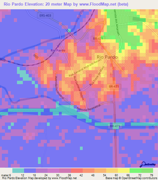 Elevation of Rio Pardo,Brazil Elevation Map, Topography, Contour