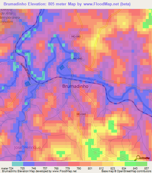 Elevation of Brumadinho,Brazil Elevation Map, Topography, Contour