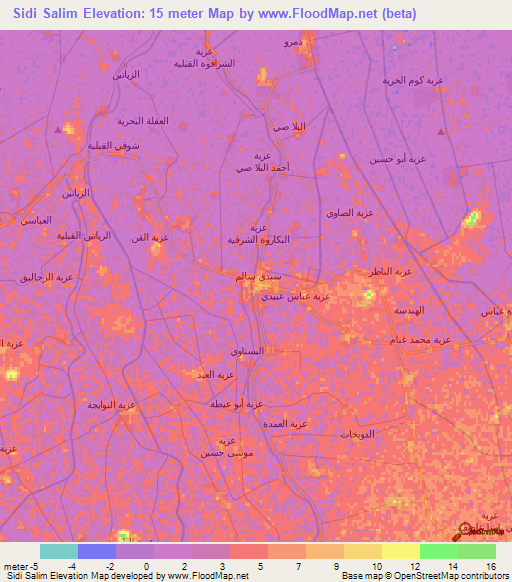 Elevation of Sidi Salim,Egypt Elevation Map, Topography, Contour