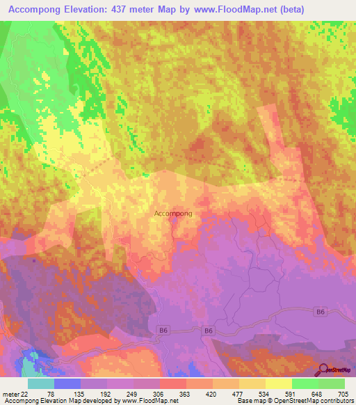 Elevation of Accompong,Jamaica Elevation Map, Topography, Contour