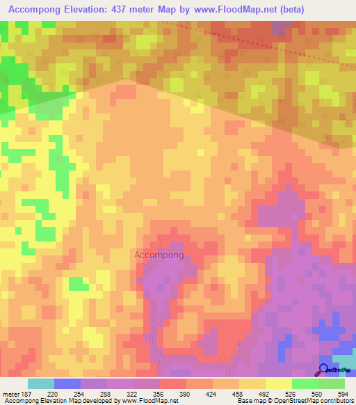 Elevation of Accompong,Jamaica Elevation Map, Topography, Contour
