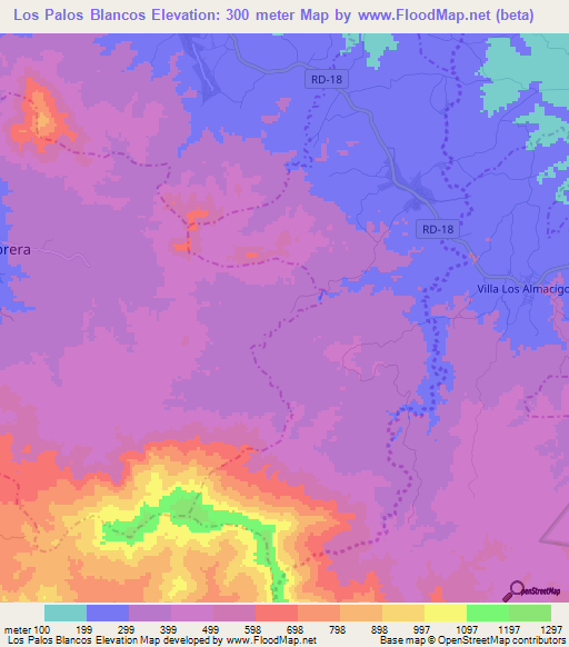 Elevation of Los Palos Blancos,Dominican Republic Elevation Map ...