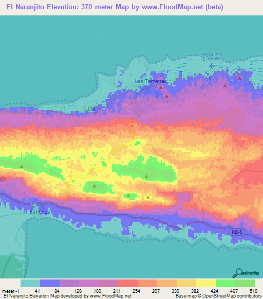 Elevation of El Naranjito,Dominican Republic Elevation Map, Topography ...