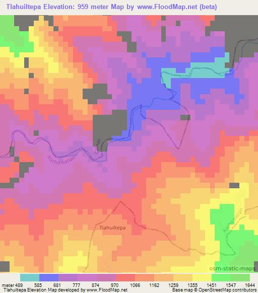 Elevation of Tlahuiltepa,Mexico Elevation Map, Topography, Contour