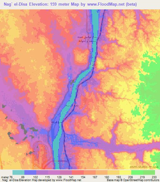 Elevation of Nag` el-Disa,Egypt Elevation Map, Topography, Contour