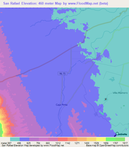 Elevation of San Rafael,Mexico Elevation Map, Topography, Contour