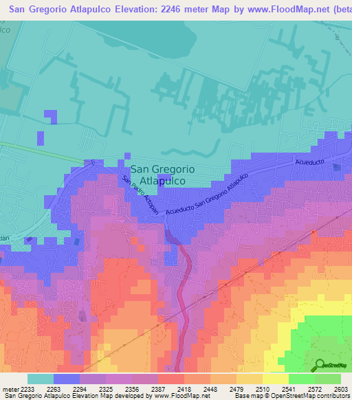 Elevation of San Gregorio Atlapulco,Mexico Elevation Map, Topography ...