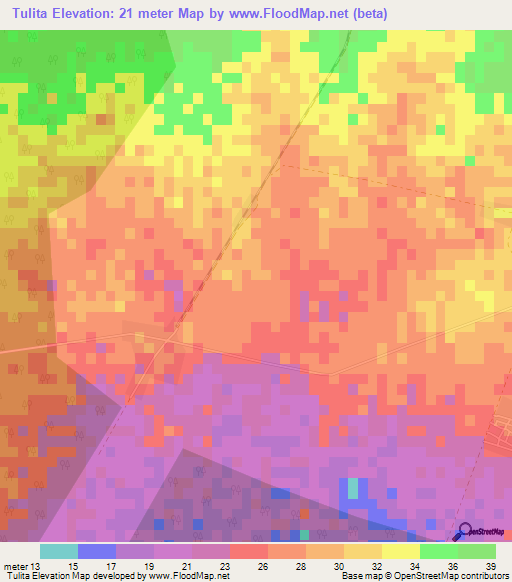 Elevation of Tulita,Cuba Elevation Map, Topography, Contour