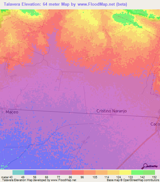 Elevation of Talavera,Cuba Elevation Map, Topography, Contour