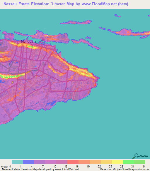 Elevation of Nassau Estate,Bahamas Elevation Map, Topography, Contour