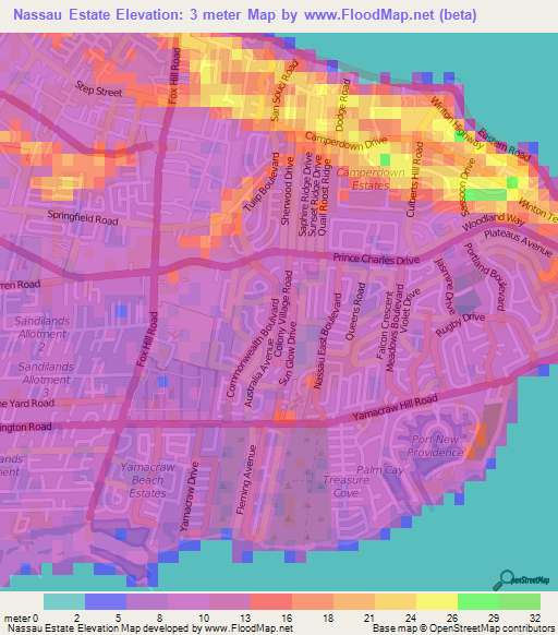 Elevation of Nassau Estate,Bahamas Elevation Map, Topography, Contour