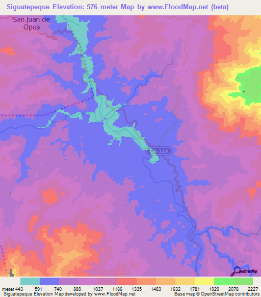 Elevation of Siguatepeque,Honduras Elevation Map, Topography, Contour