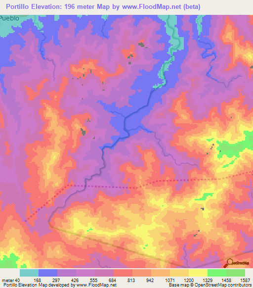 Elevation of Portillo,Honduras Elevation Map, Topography, Contour