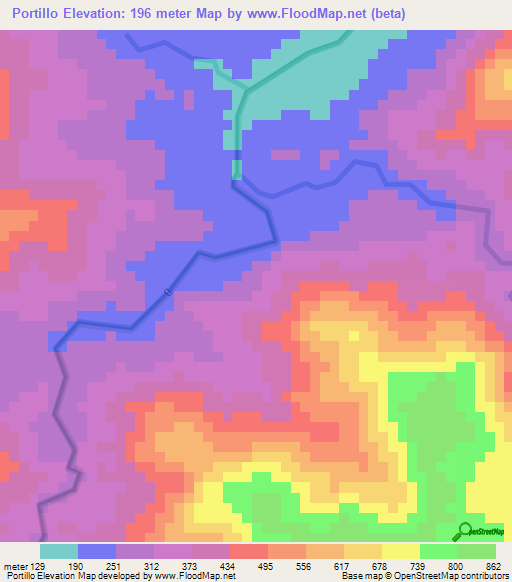 Elevation of Portillo,Honduras Elevation Map, Topography, Contour