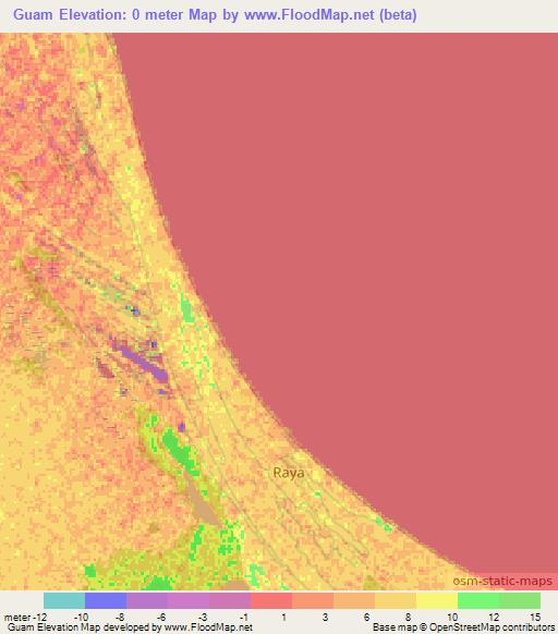 Elevation of Guam,Honduras Elevation Map, Topography, Contour