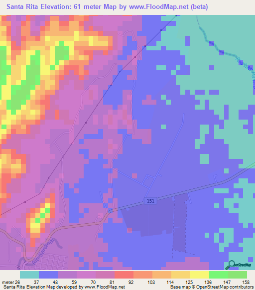 Elevation of Santa Rita,Costa Rica Elevation Map, Topography, Contour
