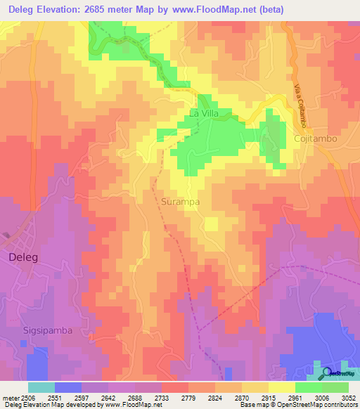 Elevation of Deleg,Ecuador Elevation Map, Topography, Contour